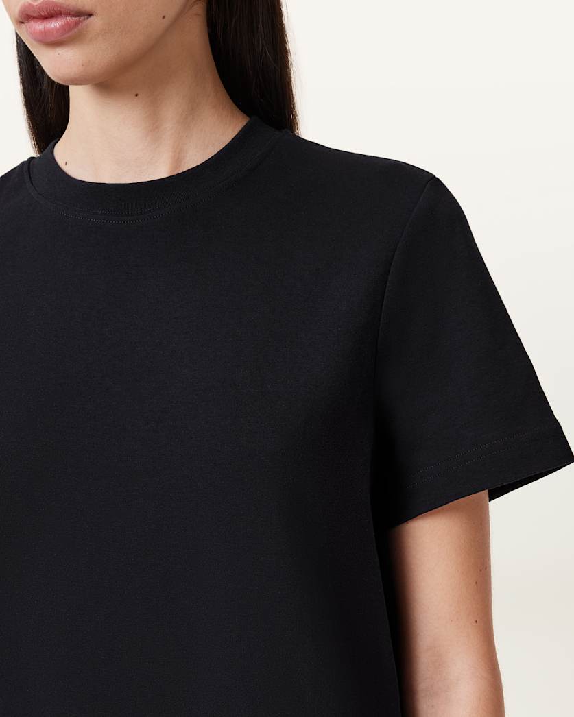 Lisa Boxy Crew Neck T-Shirt Black | ALLSAINTS